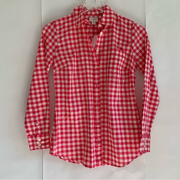 J. Crew | Tops | Jcrew Gingham Lightweight Cotton Shirt In Signature ...